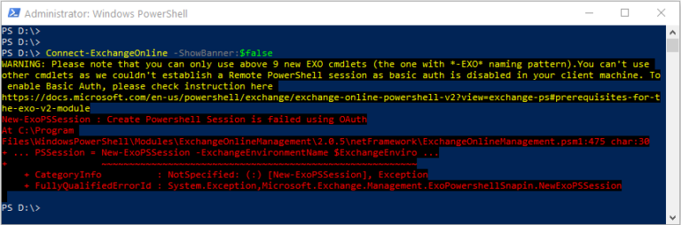 Troubleshooting New Exopssession Create Powershell Session Is Failed Using Oauth Scripting